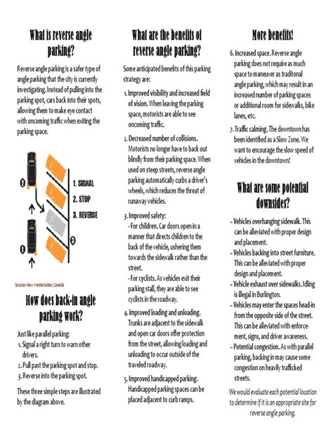 Reverse Angle Parking Brochure Pdf Traffic Sidewalk
