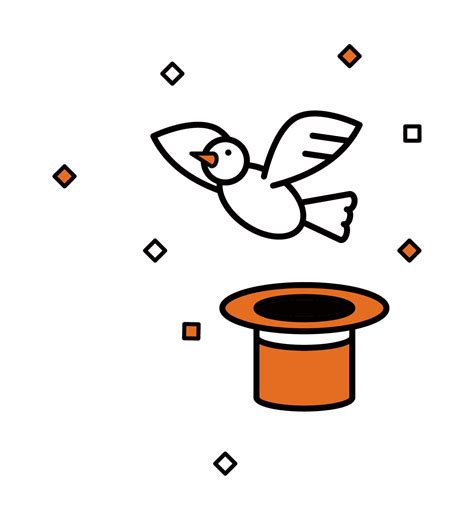 모자에서 뛰어내리는 비둘기의 그림 무료 일러스트 소재집 Kukukeke