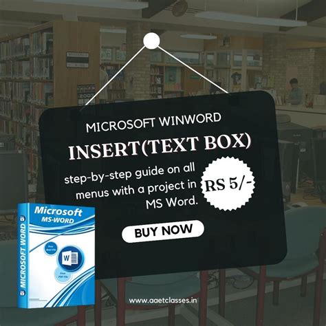 Microsoft Winword Insert Menu Text Box Notes Step Guide Aaet Classes