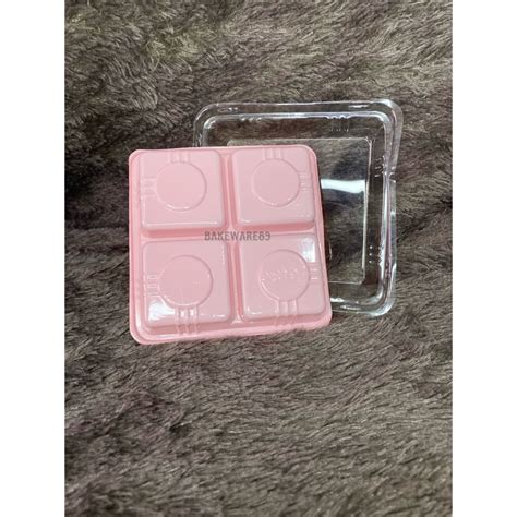 Jual Tray Mika Pudding Mini Sekat 4 Tutup Wadah Mika Mochi Pudding