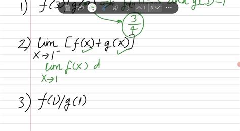 Solved Fx Gx The Graphs Of Fx And Gx Are Given Above Use Them To Evaluate Each