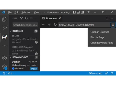 Embedded Live Preview Console Not In DropDown Menu Issue Microsoft Vscode Livepreview