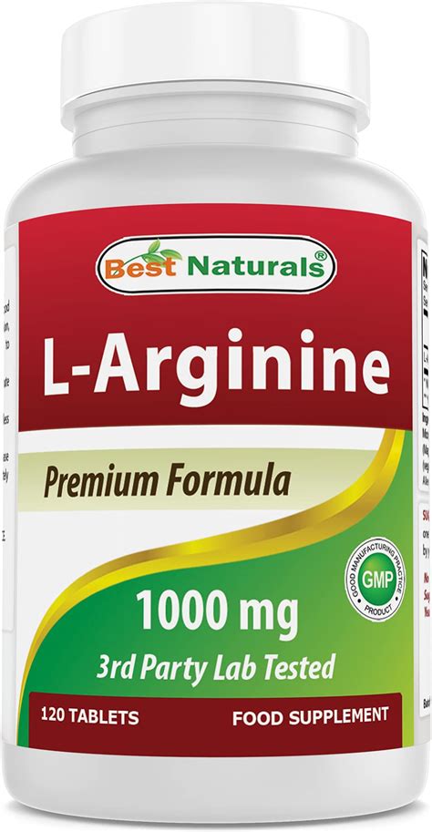Best Naturals 3 Pack L Arginine 1000 Mg 120 Tablets