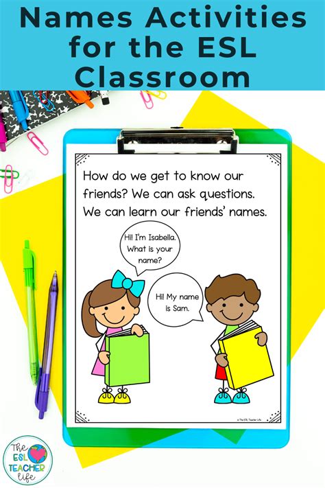 Names Activities For The Esl Classroom Artofit