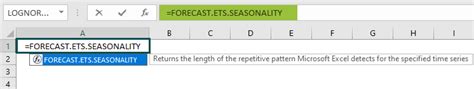 Forecastetsseasonality Excel Function With Examples