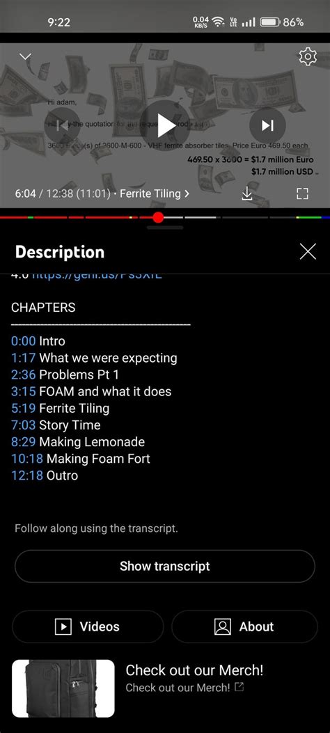 the timestamp chapters not showing in the description box i don t know