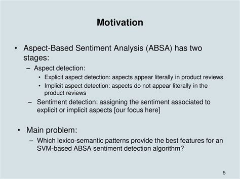 Exploring Lexico Semantic Patterns For Aspect Based Sentiment Analysis Ppt Download