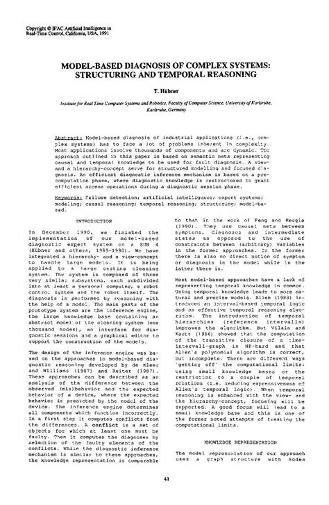pdf model based diagnosis of complex systems structuring and