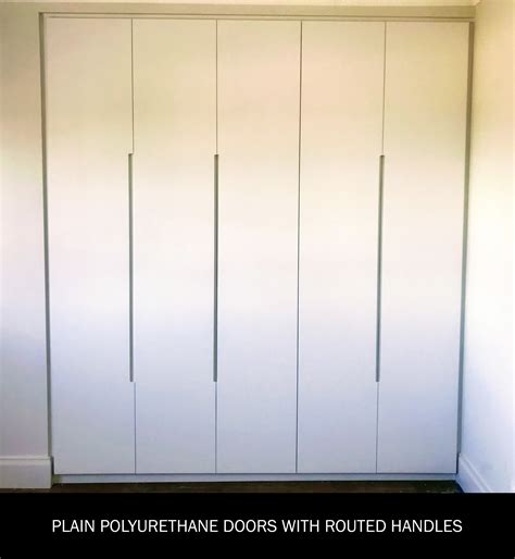 Plain Polyurethane Doors With Routed Handles Robes Delivered