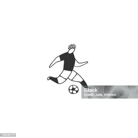 벡터 손으로 그린 아이콘 남성 축구 선수 활동적인 삶의 방식 프로 스포츠 Championship에 대한 스톡 벡터 아트 및 기타