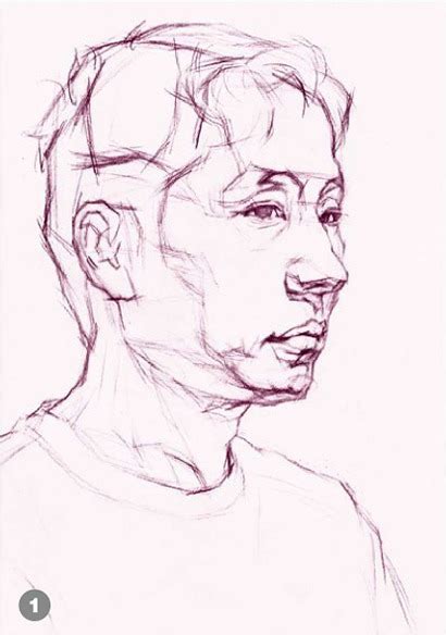 男青年素描头像怎么画？