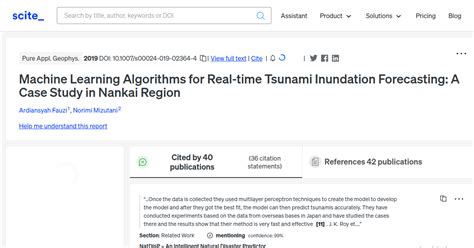 Machine Learning Algorithms For Real Time Tsunami Inundation