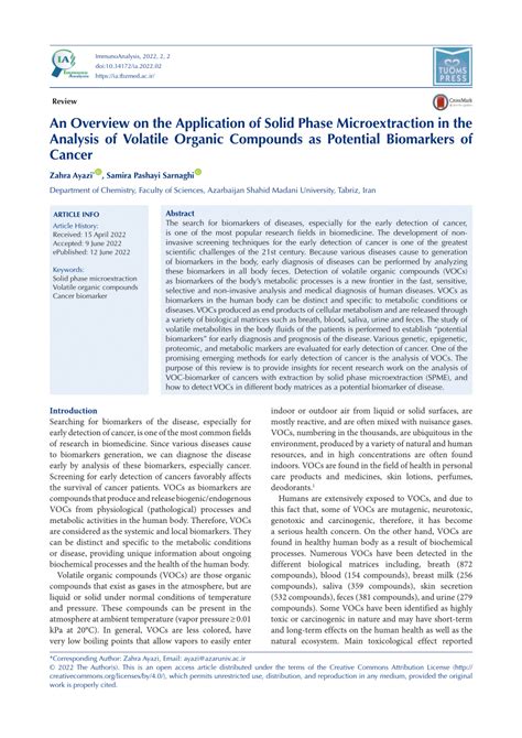 Pdf An Overview On The Application Of Solid Phase Microextraction In The Analysis Of Volatile