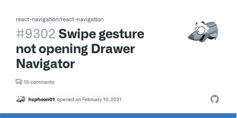Swipe Gesture Not Opening Drawer Navigator · Issue 9302 · React Navigationreact Navigation