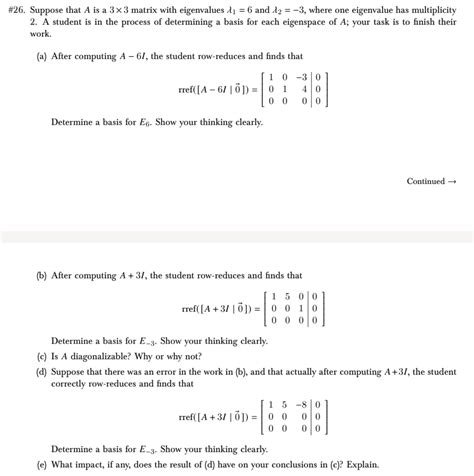 Solved 26 Suppose That A Is A 3×3 Matrix With Eigenvalues