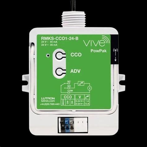 Lutron Rmks Cc01 24 B Vive Powpak Contact Closure Module Rf Control 24v White Arcled