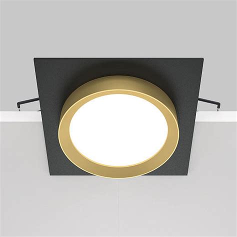Hoop Black And Gold With White Diffuser Square Recessed Light