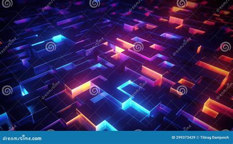 Technology Abstract Background Digital Line Dot And Colorful Bokeh Graphic Design Generative