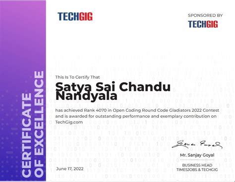 Satya Sc Nandyala On Linkedin Techgig Programming Techgig