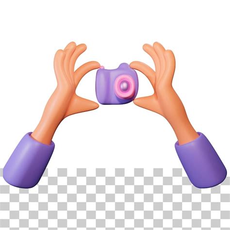 Premium Psd Hand With Camera 3d Illustration