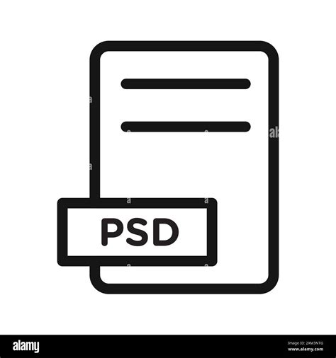 Psd File Format Icon Black Line Art Vector In Black And White Outline Set Collection Sign Stock