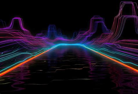 Premium Photo Abstract Futuristic Technology Concept Neon Hexagon Tunnel Modern Background