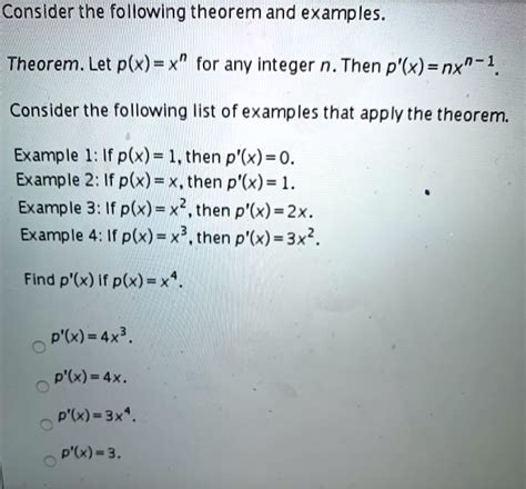 Solved Consider The Following Theorem And Examples Theorem Let Px