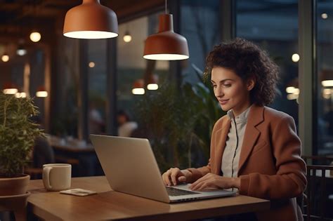 Premium Photo Efficient Female Freelancer Effective Online Chat