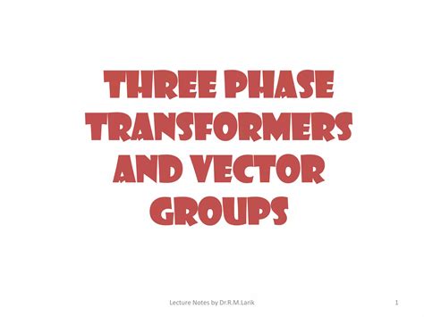 Three Phase Transformer Vector Groups Pdf