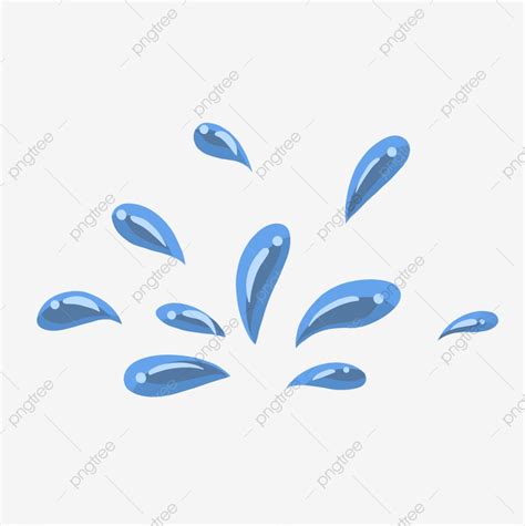 손으로 그린 플랫 스타일 밝아진 물 일러스트 물 튀김 튀는 물 손으로 그린 플랫 Png 일러스트 및 Psd 이미지 무료 다운로드 Pngtree