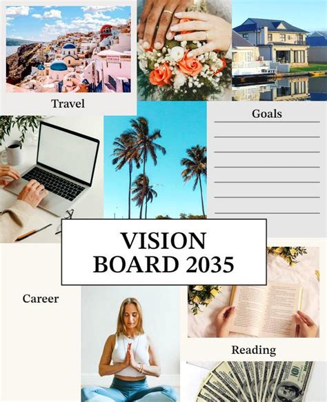 Inspirational Vision Board For Future Goals Poster Template