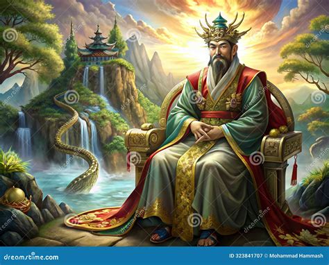 Chinese Emperor Qin Shi Huang Cartoon Vector 275432051