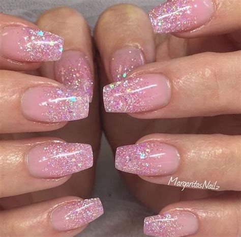 Light Pink Nails With Glitter Fade 44 Best Glitter Ombre Nails Ideas