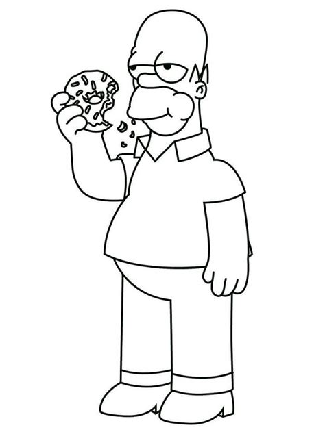 Homer Simpson Con La Ciambella Da Colorare Scarica Stampa O Colora