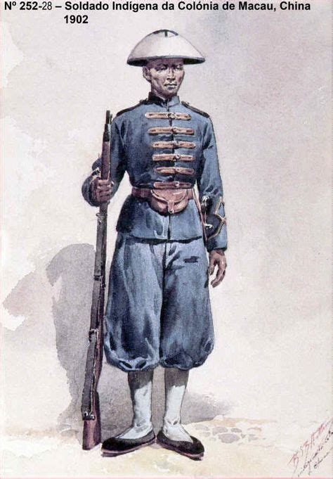 Native Soldier From The Portuguese Colonial Troops Macao Macau