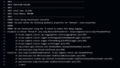 error after analysis noclassdeffounderror ch qos logback classic spi