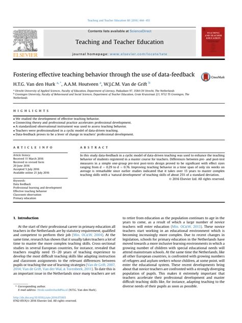 221 Data Feedback In A Cyclic Model Of Data Driven Teaching Pdf