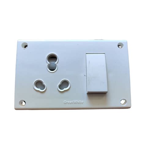 A Combined Switch Socket With Box White INDRICO
