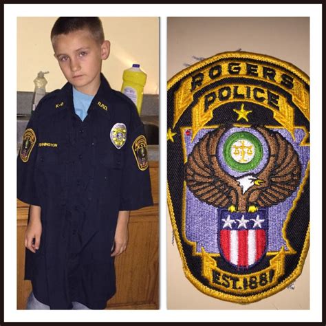 Bryson Wearing His 2nd Cousins Officer Pennington Uniform Shirt