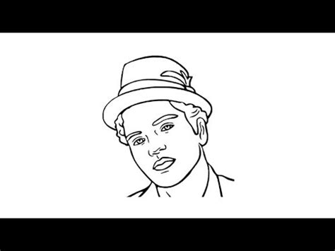 How To Draw Bruno Mars Face Drawing Step By Step Youtube