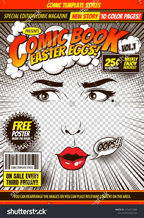 Comic Cover Template Background Flyer Brochure Stock Vector Royalty