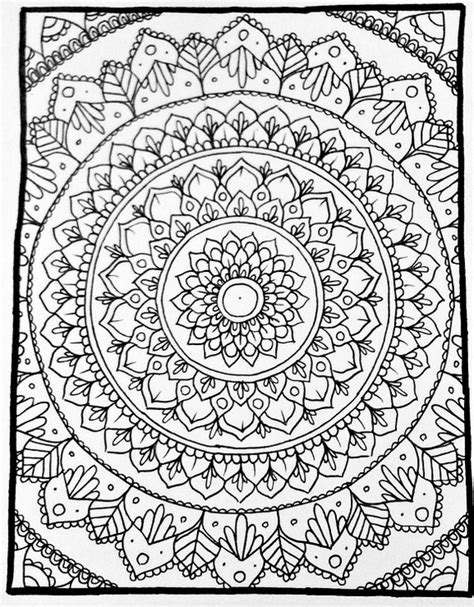 Items Similar To Rectangle Mandala Printcoloring Page On Etsy