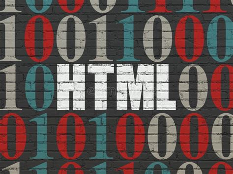 Database Concept Html On Wall Background Stock Illustration