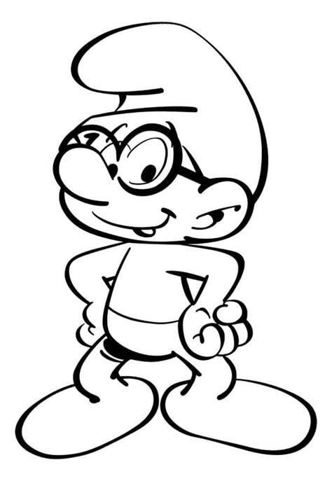 Grumpy Smurf Coloring Pages