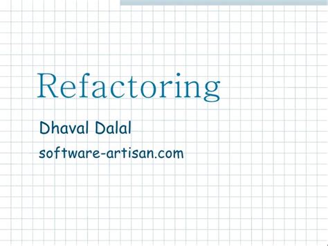 refactoring