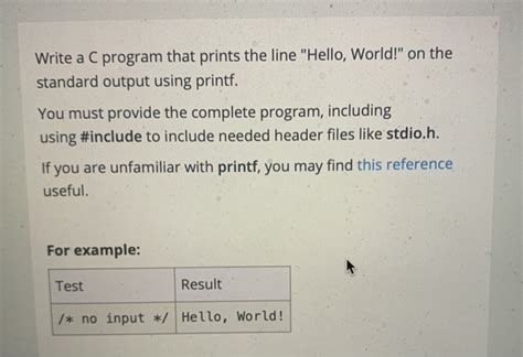 Solved Write A C Program That Prints The Line Hello Chegg Com