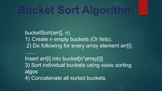 Bucket Sort Algorithm Pptx Computing Technology Computing