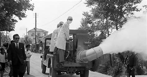 흰연기 내뿜는 소독차 구경1950년대 방역기록공개