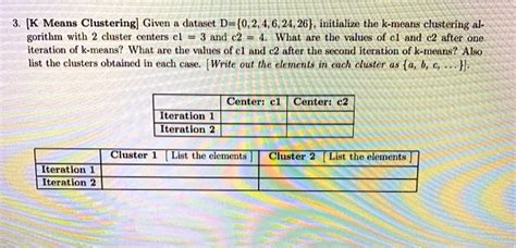 Solved K Means Clustering Given A Dataset D0 2 4 6 24 26