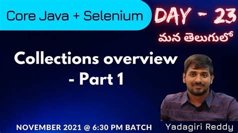 Day 23 Collections Overview Part 1 Core Java Selenium Youtube